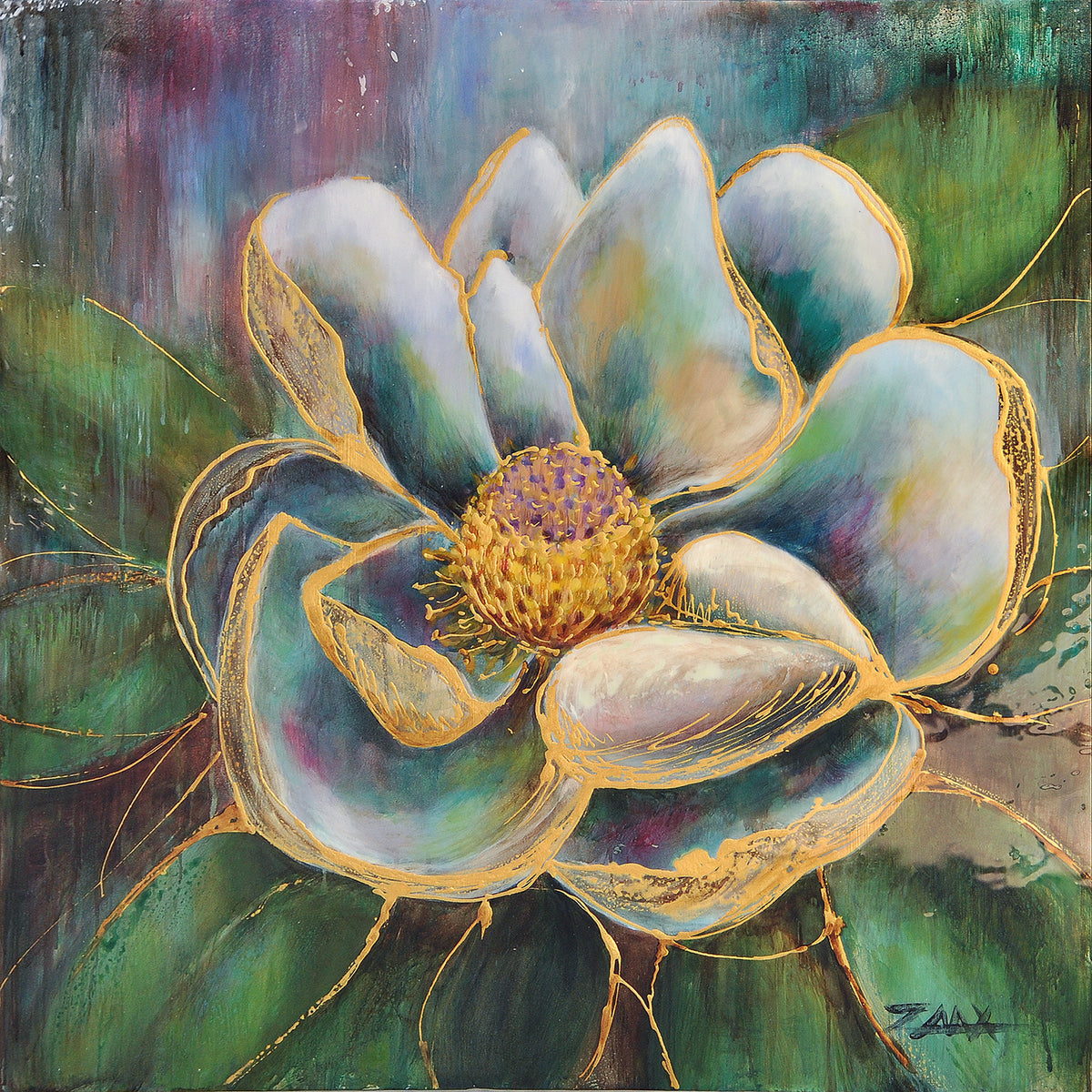 Twilight Flower. 100cm x 100cm — Paintingsonline